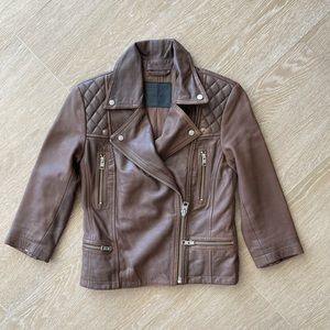 All Saints | Jackets & Coats | All Saints Limited Edition Brown Biker Leather Jacket Size | Poshmark